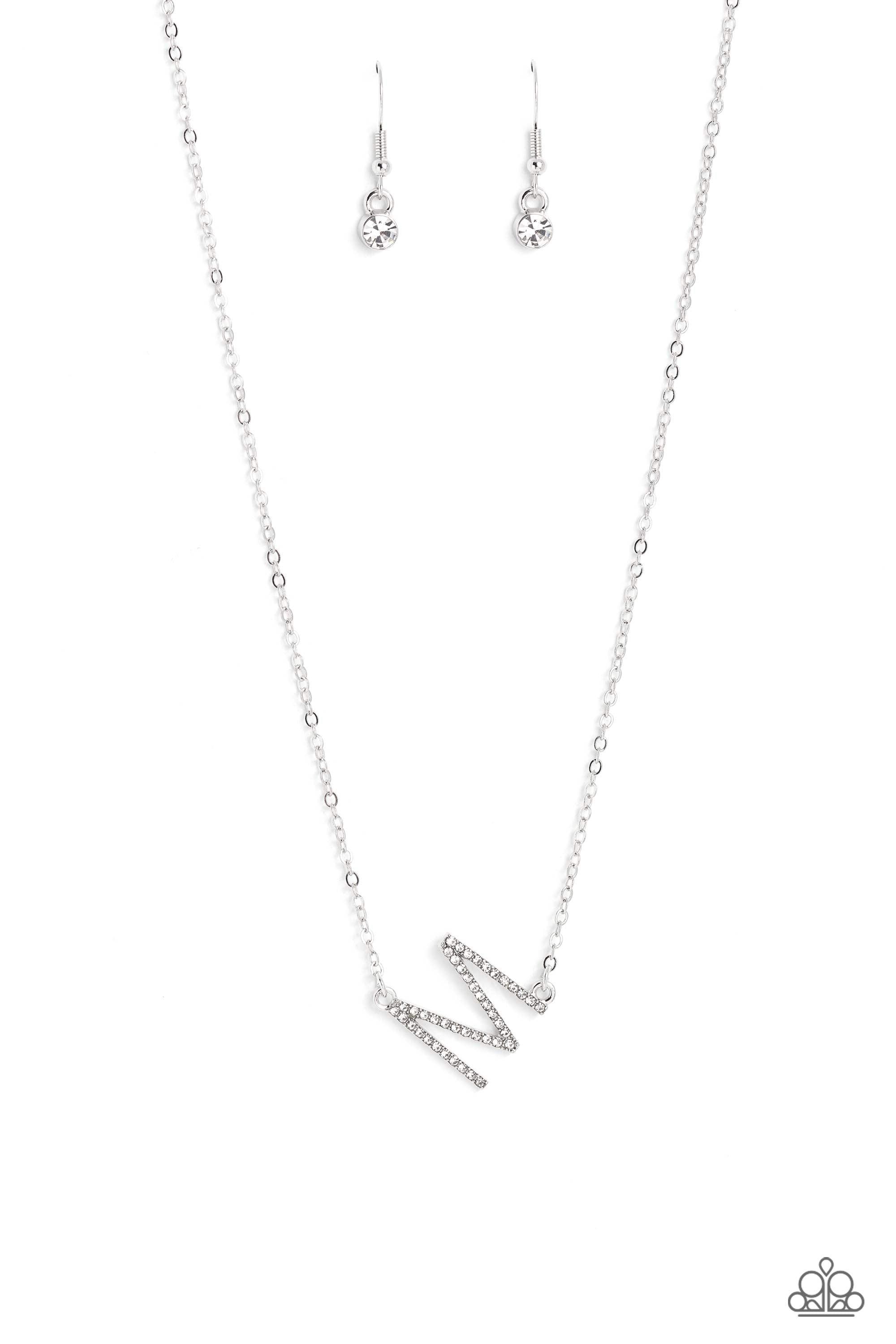 Paparazzi Jewelry INITIALLY Yours - M - White Necklace – Bling by JessieK