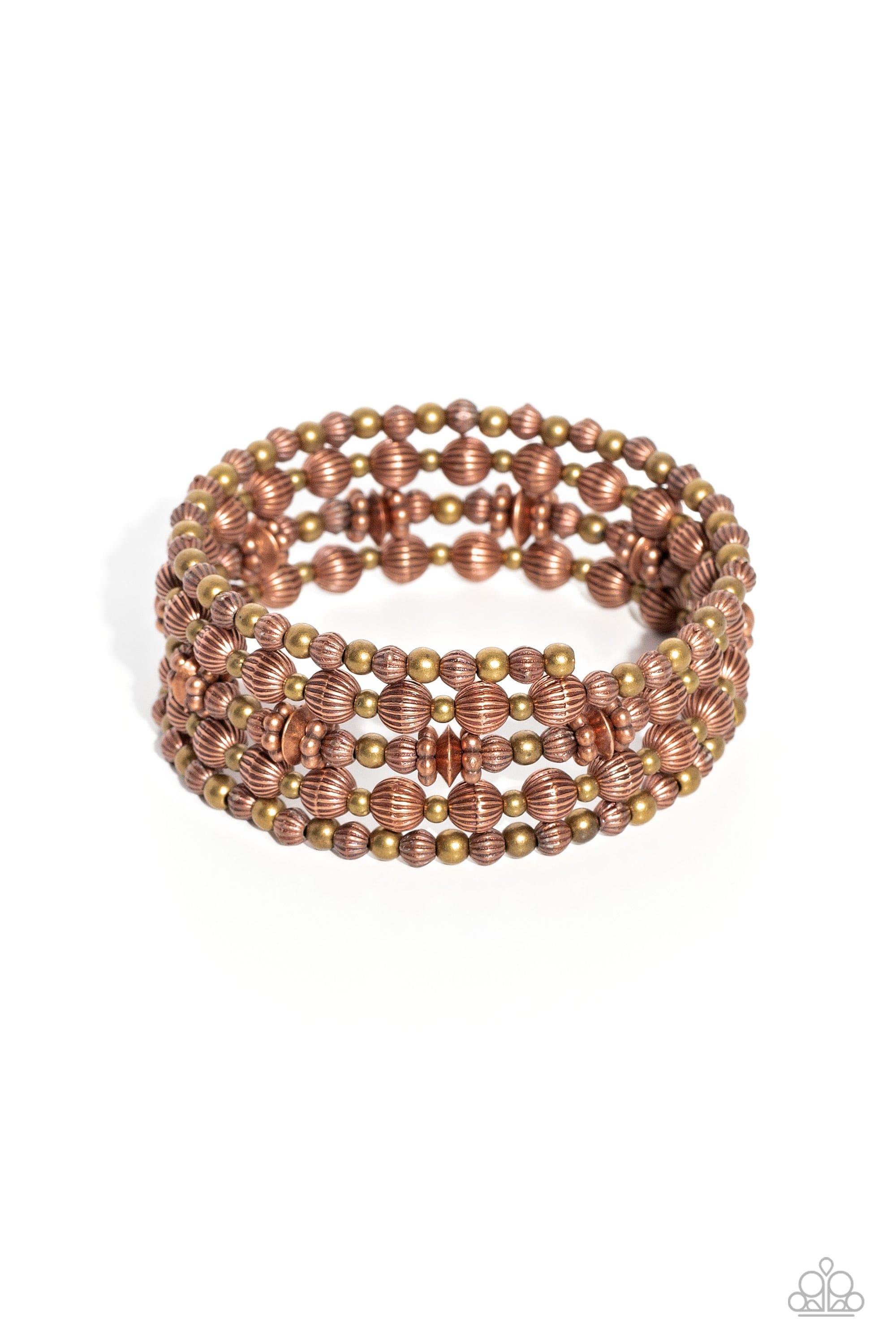 Paparazzi Jewelry Striped Stack - Multicolor Coil Bracelet Bling By ...